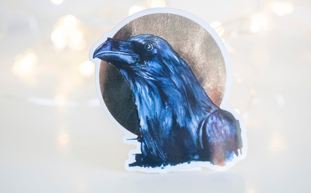 Magical Raven Sticker Durable Vinyl Sticker Animal Sticker Mirror Vinyl ...