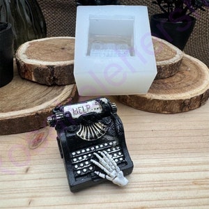 Horror Typewriter Skeleton Hand Handmade Silicone Mold for Halloween ...