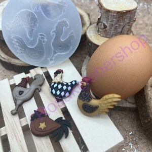 Hen Party Chicken-rooster-baby Chick Silicone Mold for Fondant-resin ...