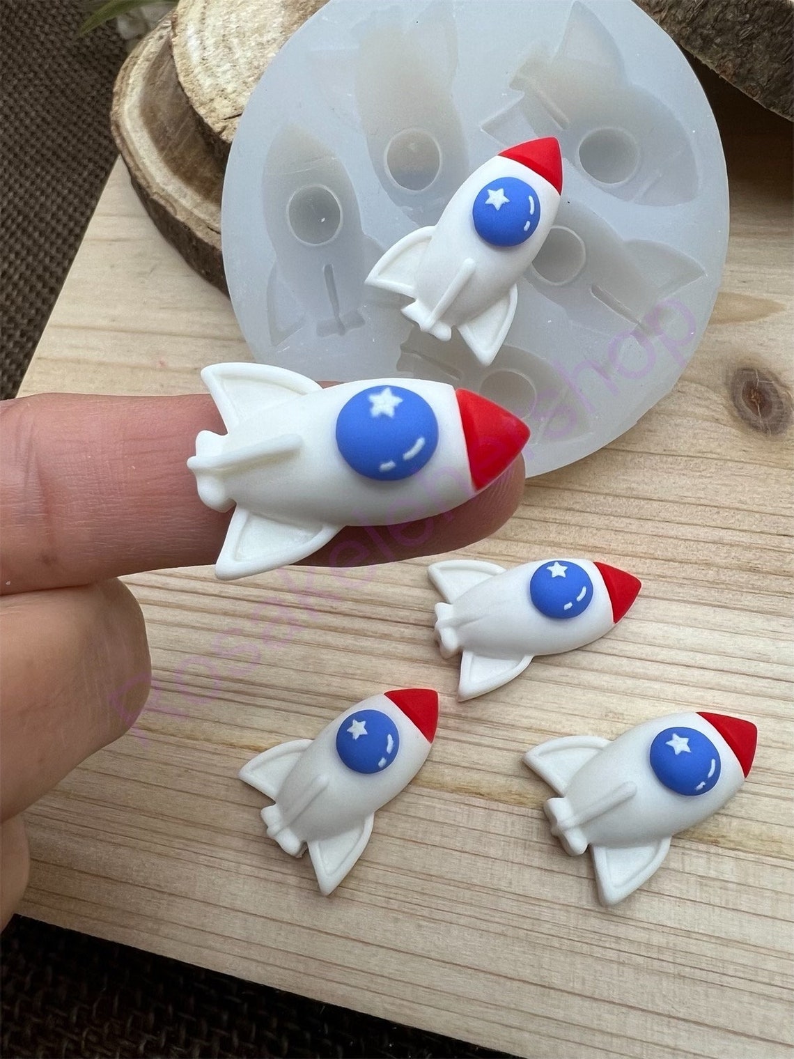 Earth Rocket-cartoon Astronaut Flat Back Silicone Mold for Fondant ...