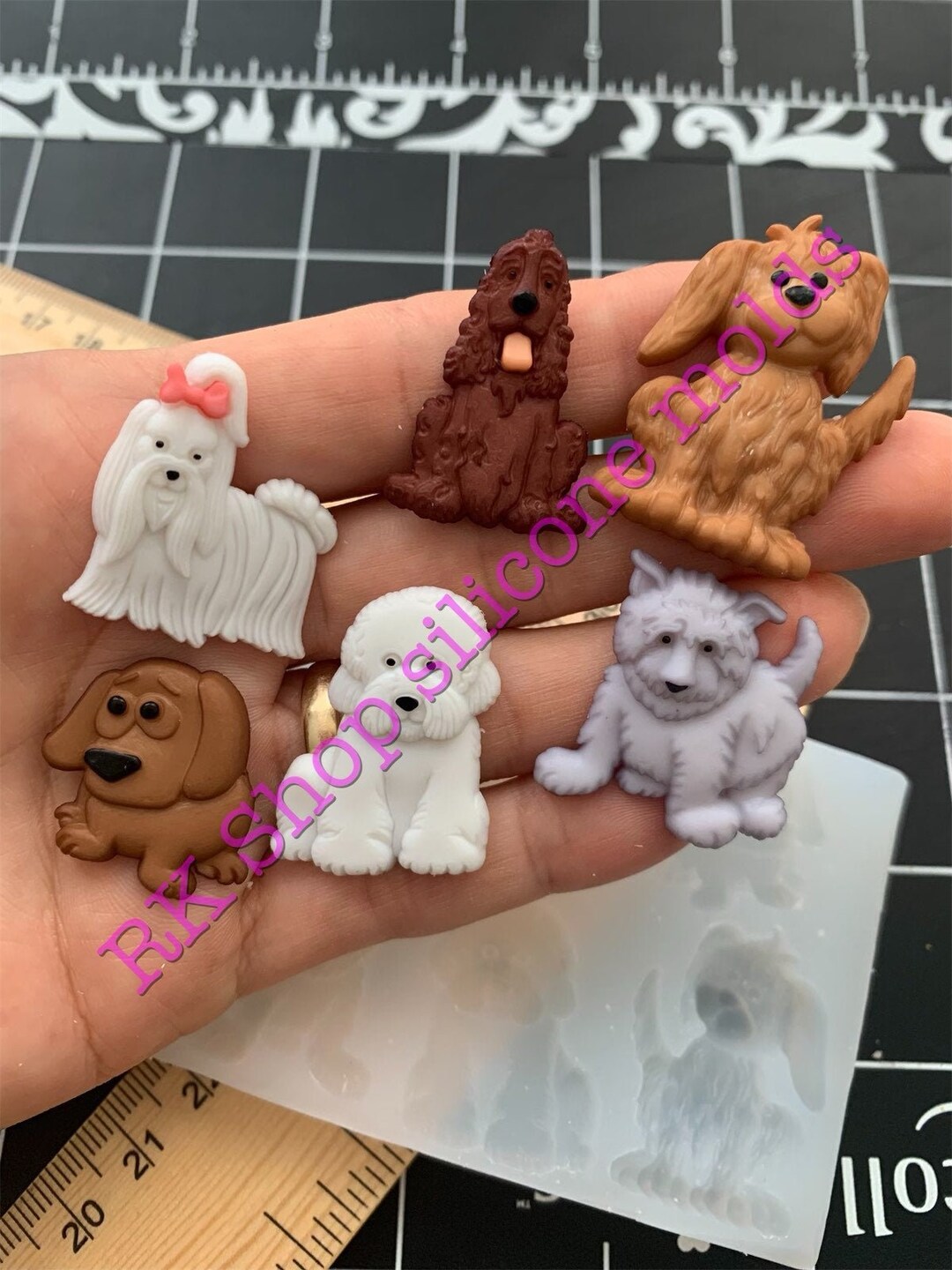 Dogs Silicone Mold Small Size Puppy Mold for Fondant-resin-handcrafts ...