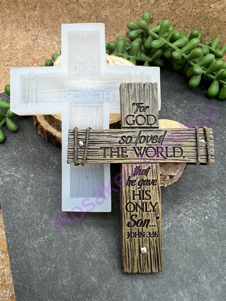 Cross With Psalms Written From the Bible Silicone Mold-fondant-resin ...