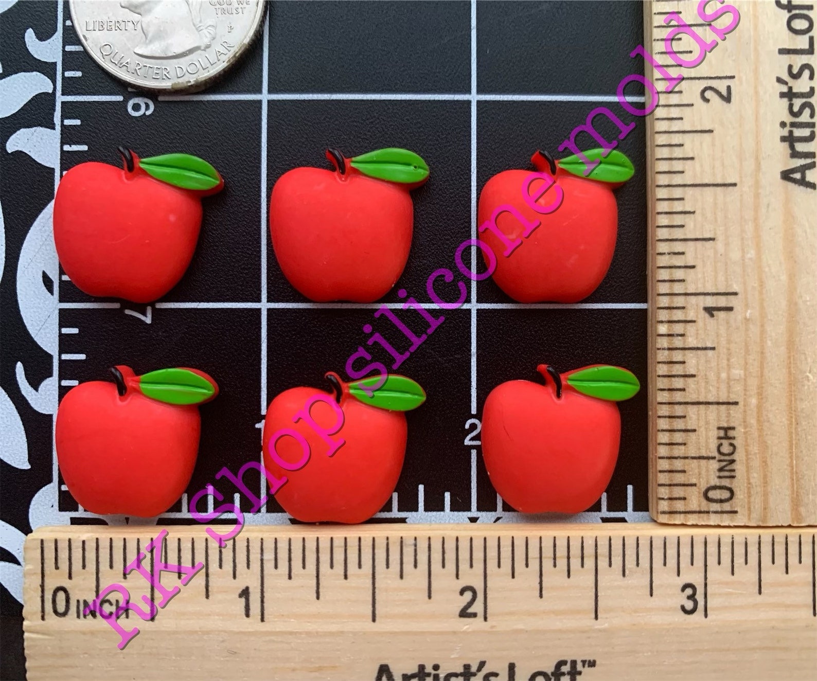Apples-fruit-flat Back Silicone Mold for Fondant-resin-polymer Clay ...