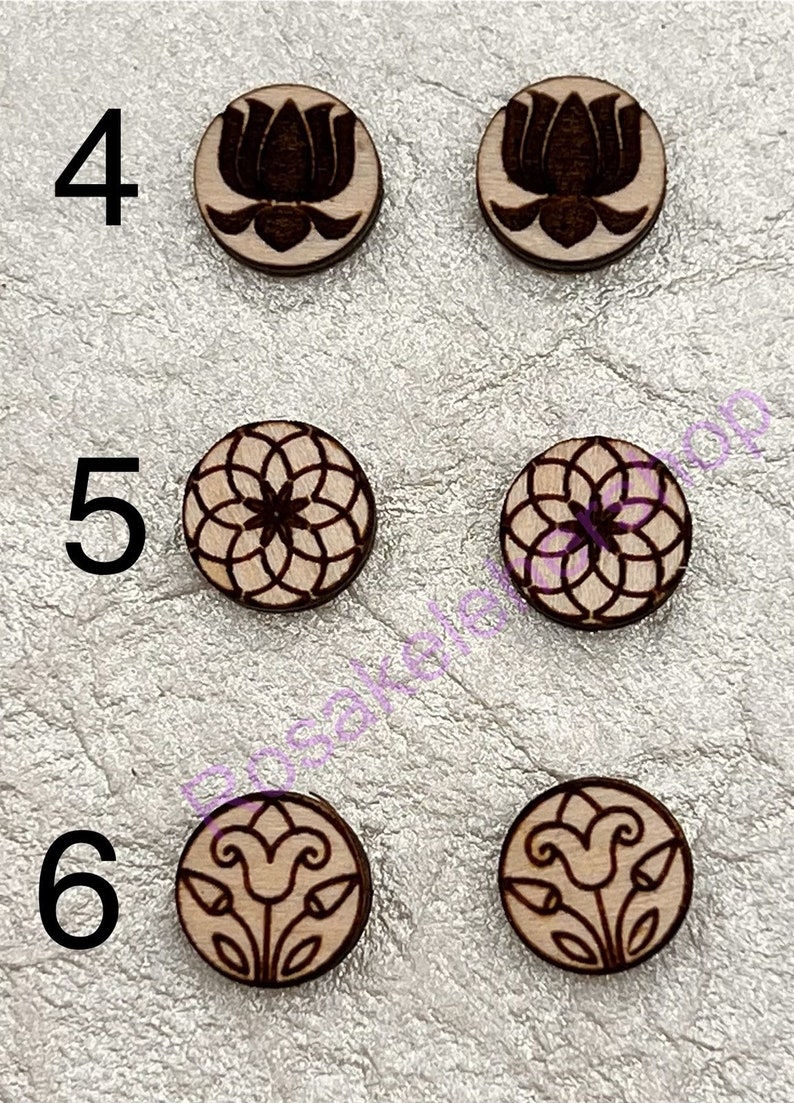 FLOWERS Round Blank Stud Earrings-wood Stud Earring Makings-unfinished ...