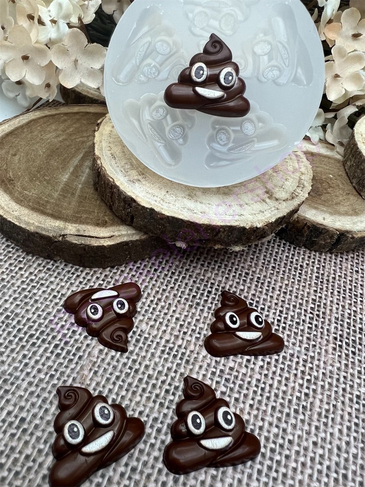 Emoji Cartoon Poop Silicone Mold Fondant-resin-crafts-clay-candy ...