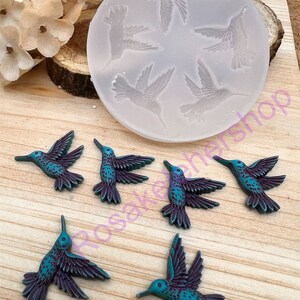 HUMMINGBIRD Bird Silicone Mold (very Tiny- Flat Back) for Fondant-resin ...