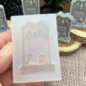 RIP Skull Tombstone Silicone Mold-cemetery Head Stone-halloween for ...