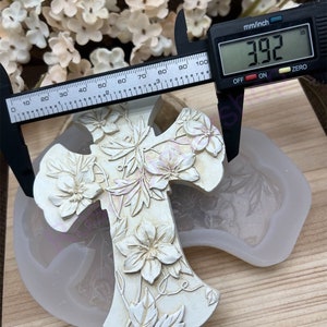 Crucifix-cross With Flowers Silicone Mold for Fondant-resin-polymer ...