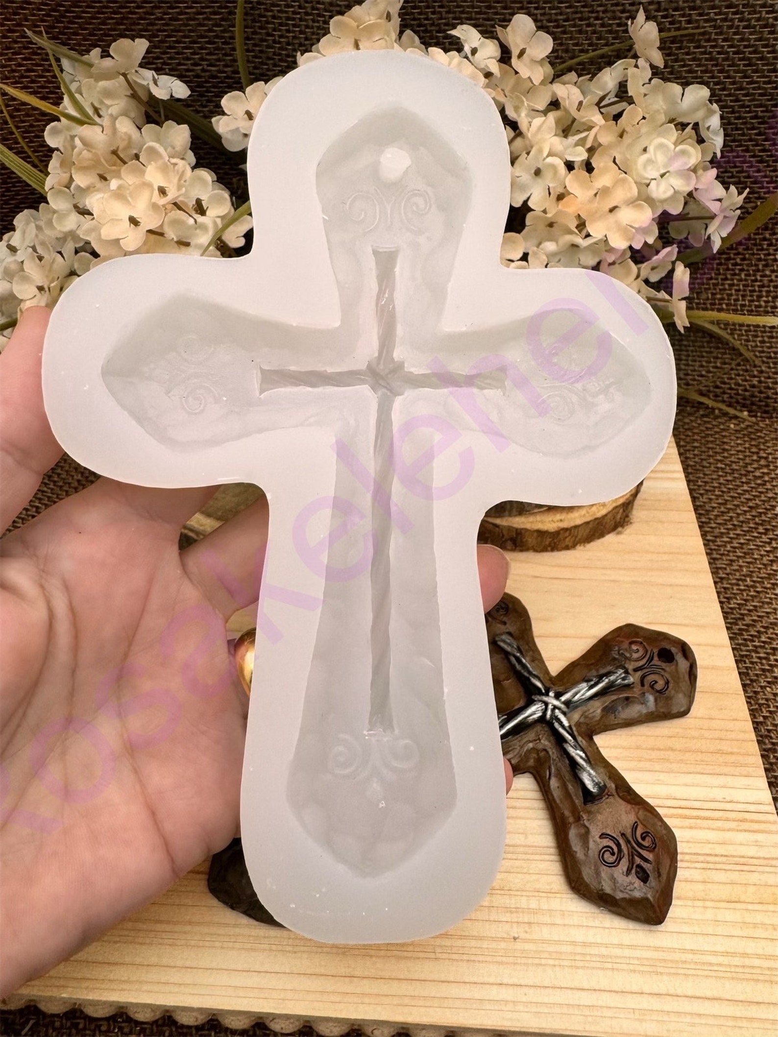Double Cross Handmade Silicone Mold for Fondant-resin-candy-crafts ...
