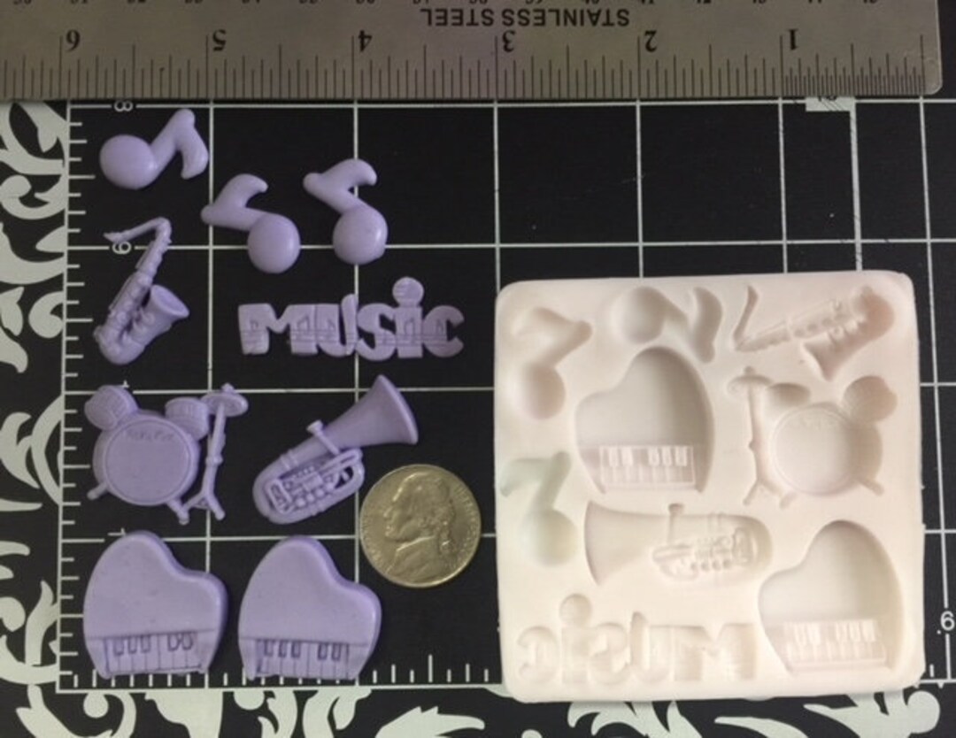 Musical Instruments Silicone Mold-piano-trumpet-saxphone Fondant-resin ...