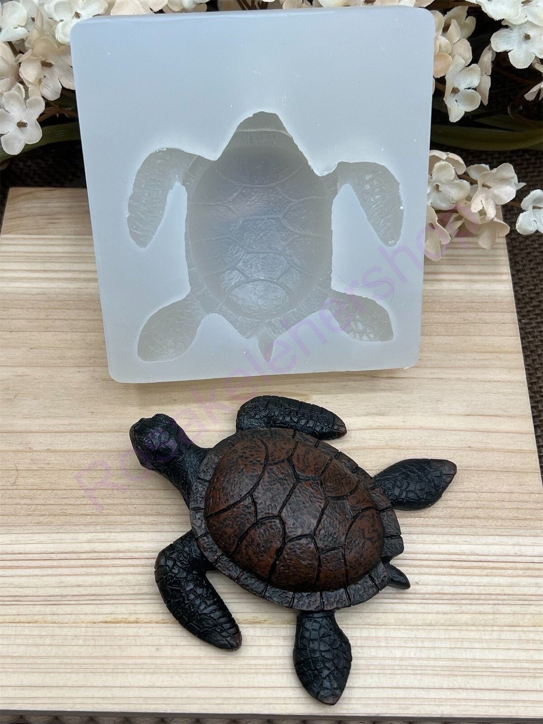 Turtle 3D Large-ocean-beach-water-fish Handmade Silicone Mold for Candy ...
