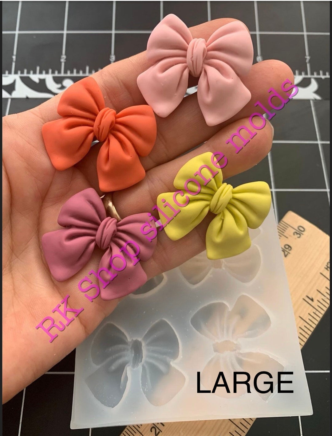 Bow-hair Tie Silicone Mold (4 Different Sizes S-m-l-xl)for Fondant ...