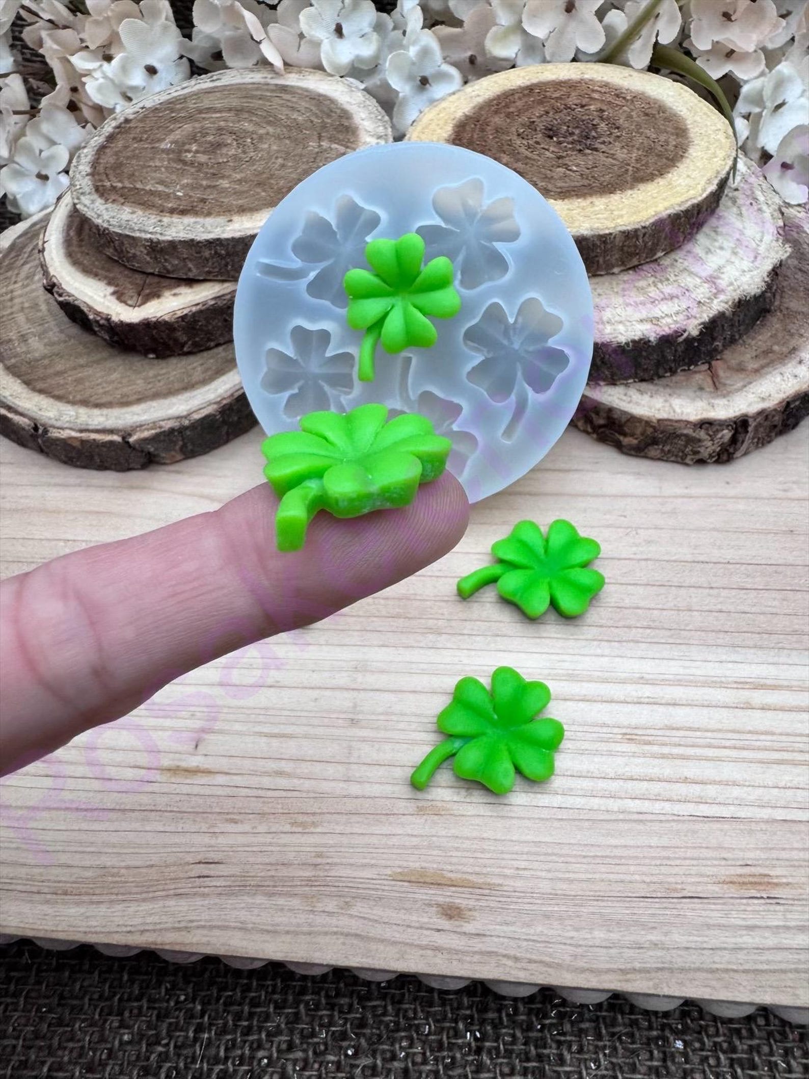 St Patrick's Day Shamrock Clover Leaves Handmade Silicone Mold #2 for ...