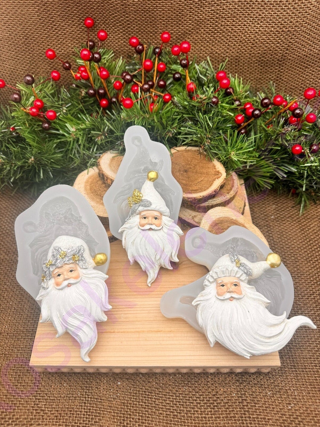 Santa Claus's-christmas Ornaments Handmade Silicone Mold for Fondant ...