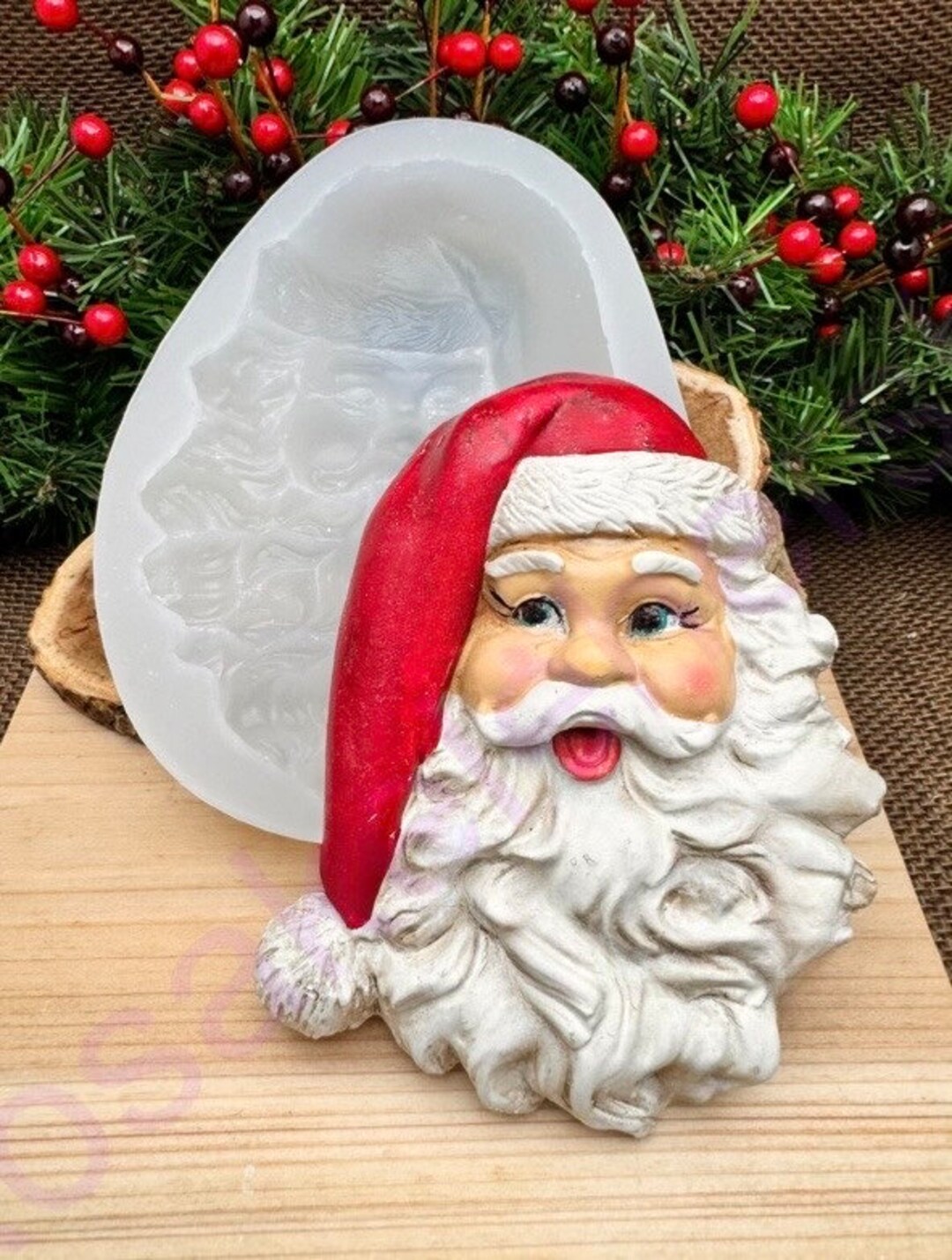 Santa Claus's Handmade Silicone Mold for Christmas-holidays Crafts ...