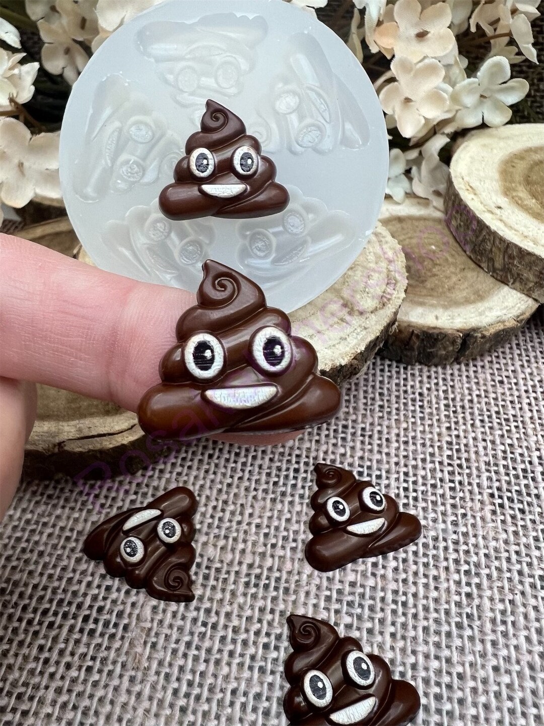 Emoji Cartoon Poop Silicone Mold Fondant-resin-crafts-clay-candy ...