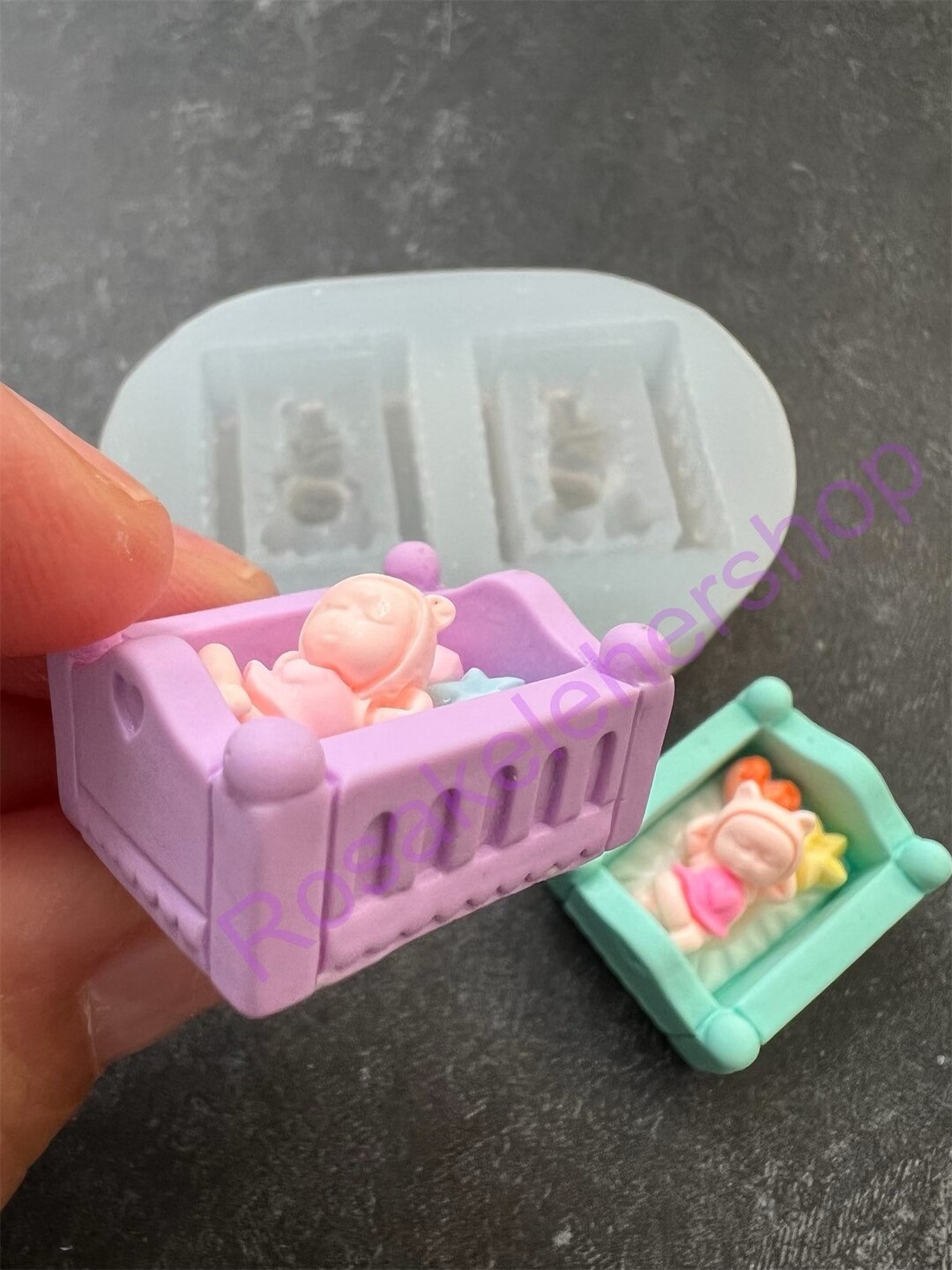 Baby Crib (VERY TINY) Handmade Silicone Mold for Baby Shower-fondant ...