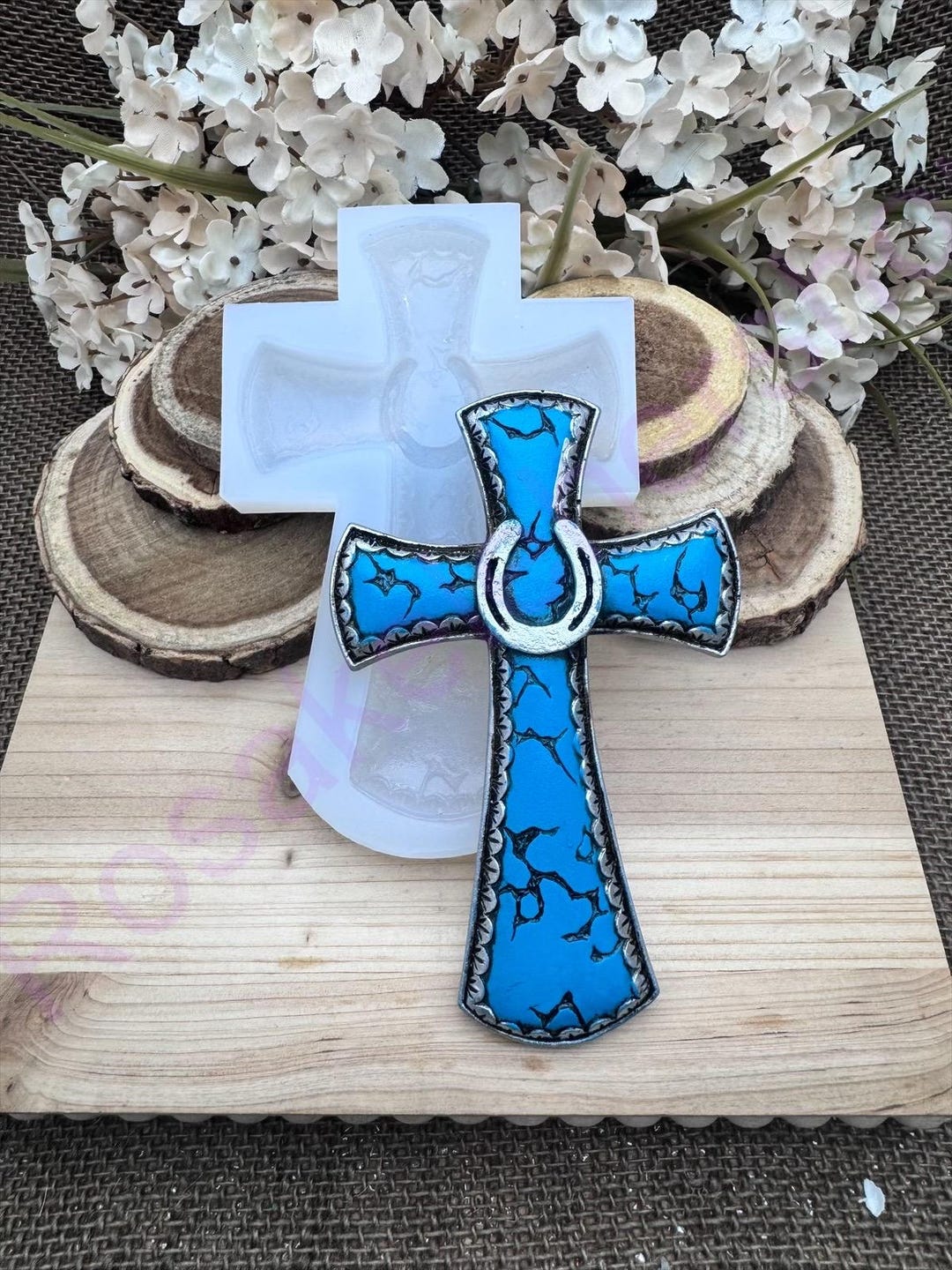 Crucifix-cross With Horse Shoe Silicone Mold for Fondant-resin-clay ...
