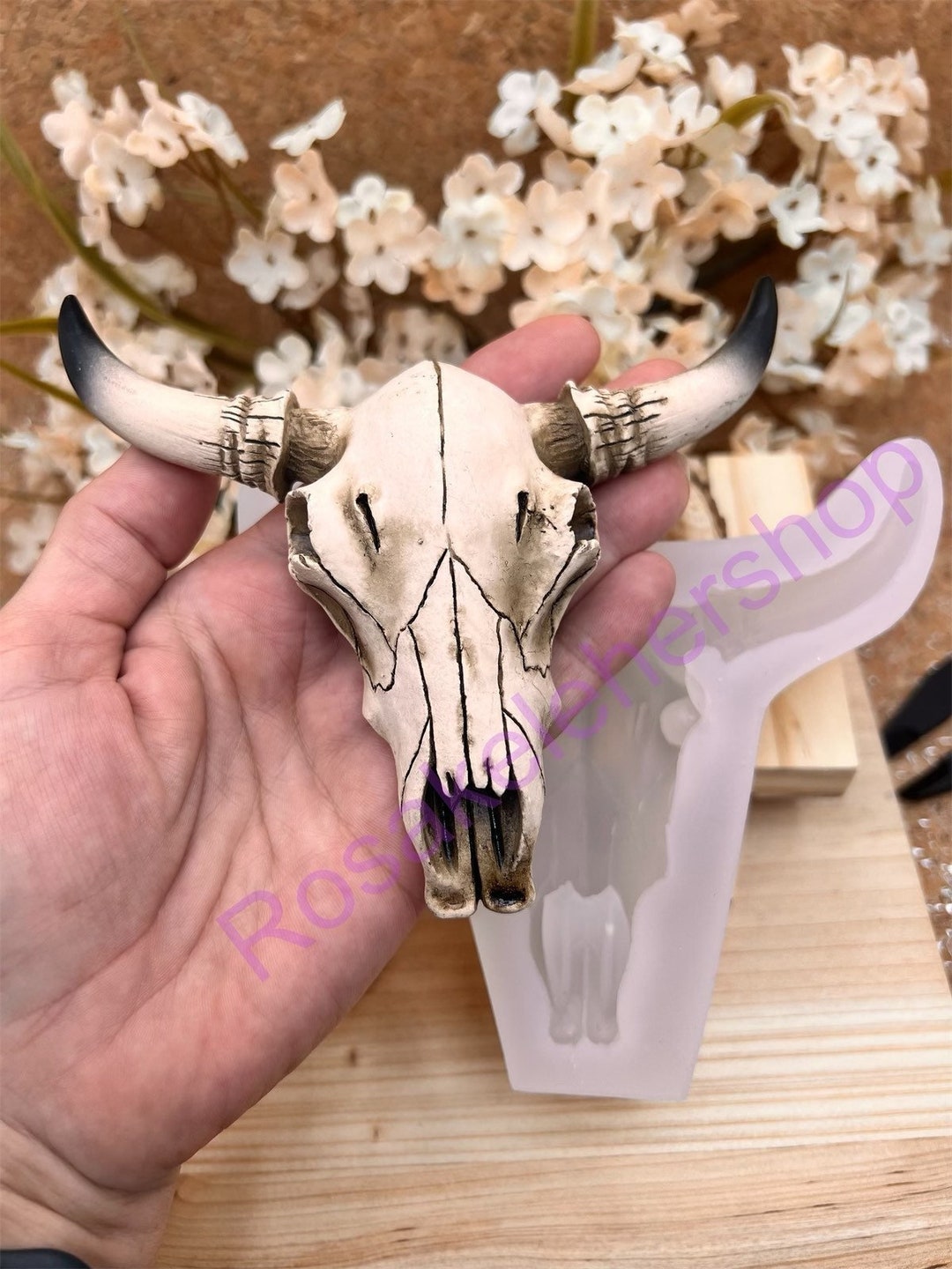 Cow Skull Head Silicone Mold X LARGE for Resin-handcrafts-polymer Clay ...