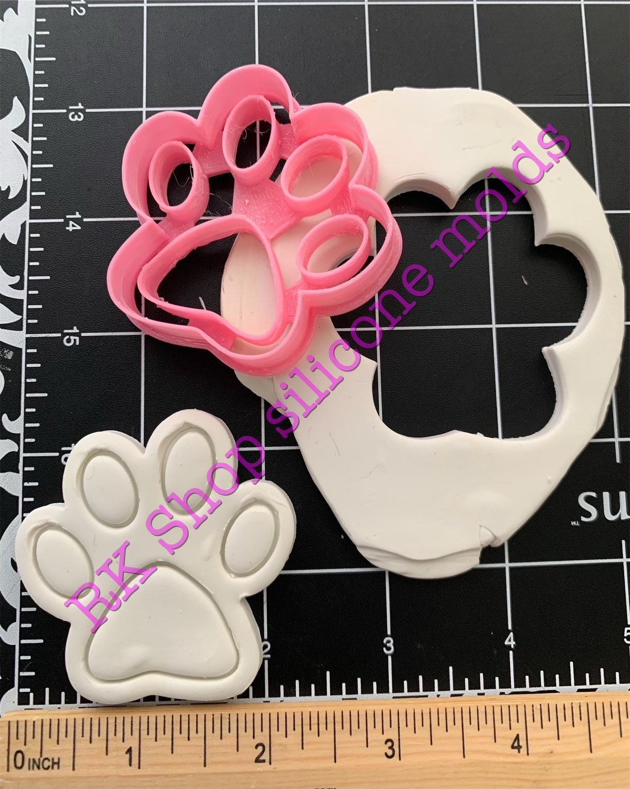 3D Printed Dog Paw Cookie Cutter - Dough-embossing Cutters -fondant ...