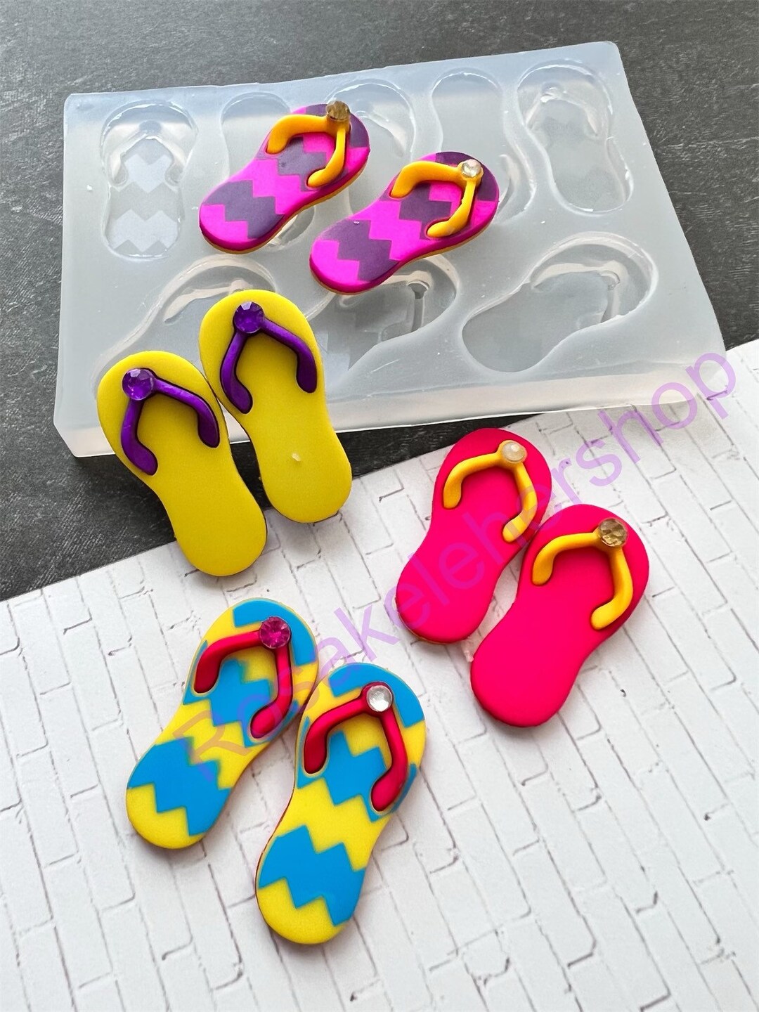 Flip Flops Summer Silicone Mold for Fondant-resin-crafts-clay-candy ...