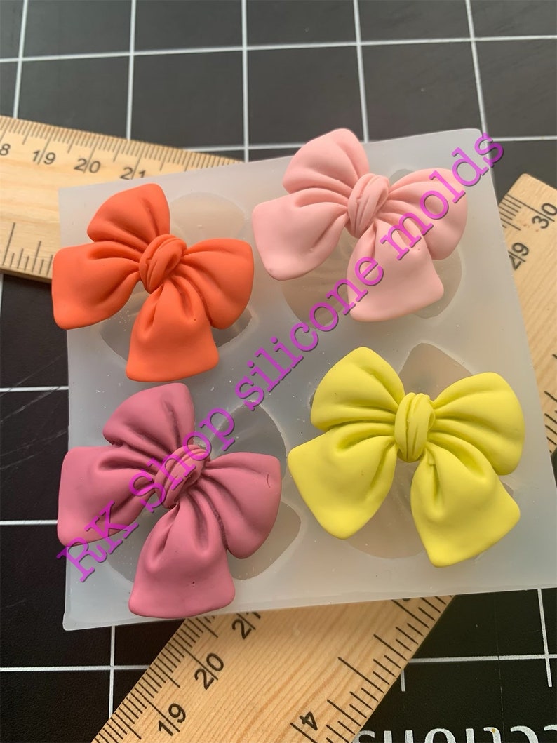 Bow-hair Tie Silicone Mold (4 Different Sizes S-m-l-xl)for Fondant ...