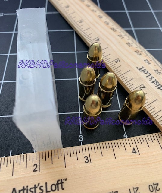 Gun Bullet 2D (9mm) Silicone Mold for Fondant-resin-polymer Clay-candy ...