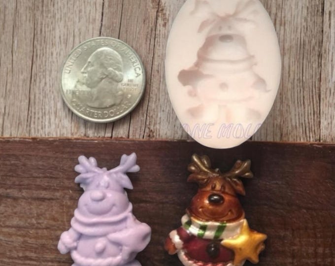 Kawaii Elk Mold Silicone Mold Moose Resin Mold Fondant Mold Chocolate ...