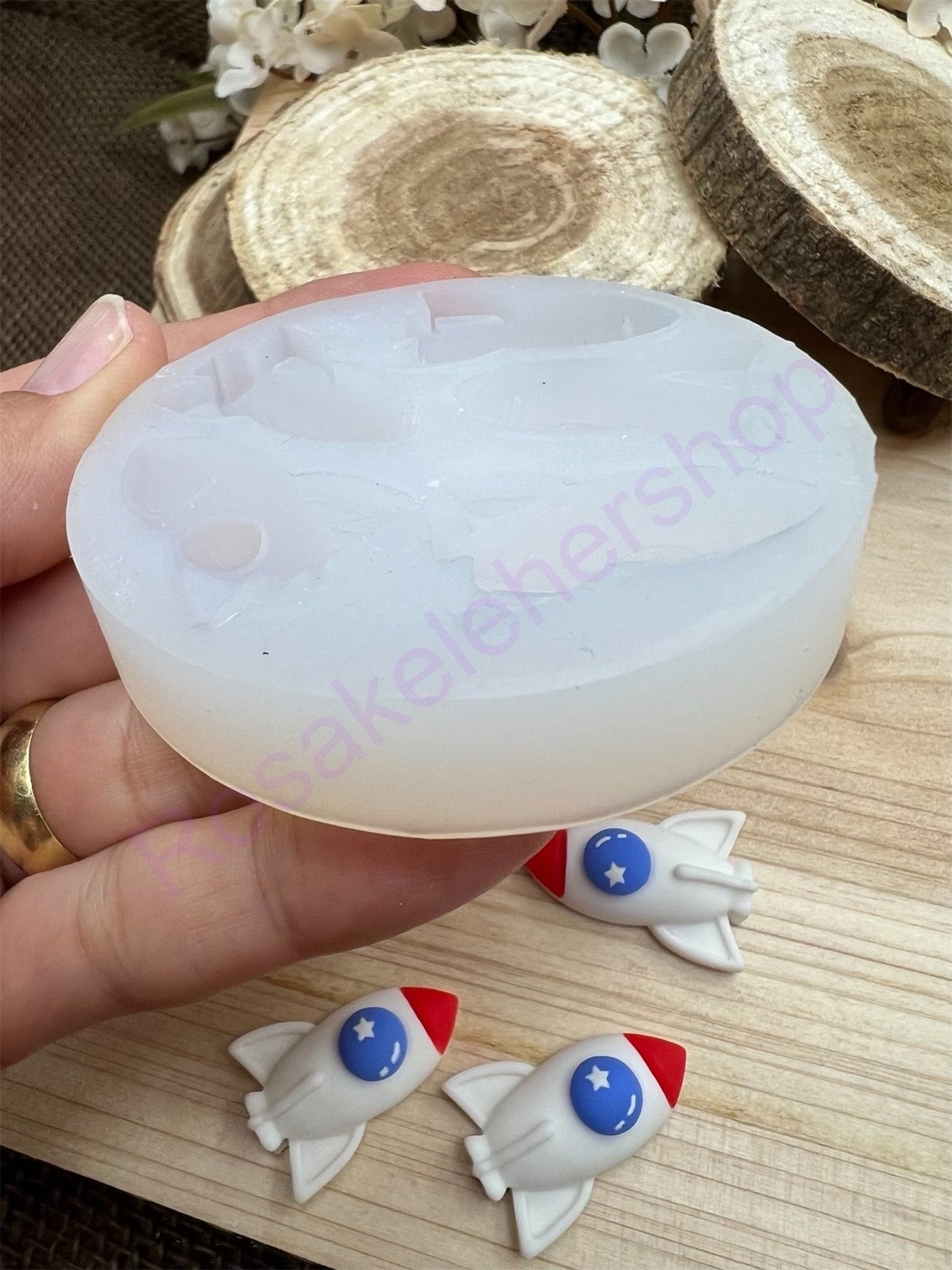 Earth Rocket-cartoon Astronaut Flat Back Silicone Mold for Fondant ...