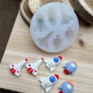 Mix of Spaceplane-rockets Ship Flat Back Silicone Mold for Fondant ...