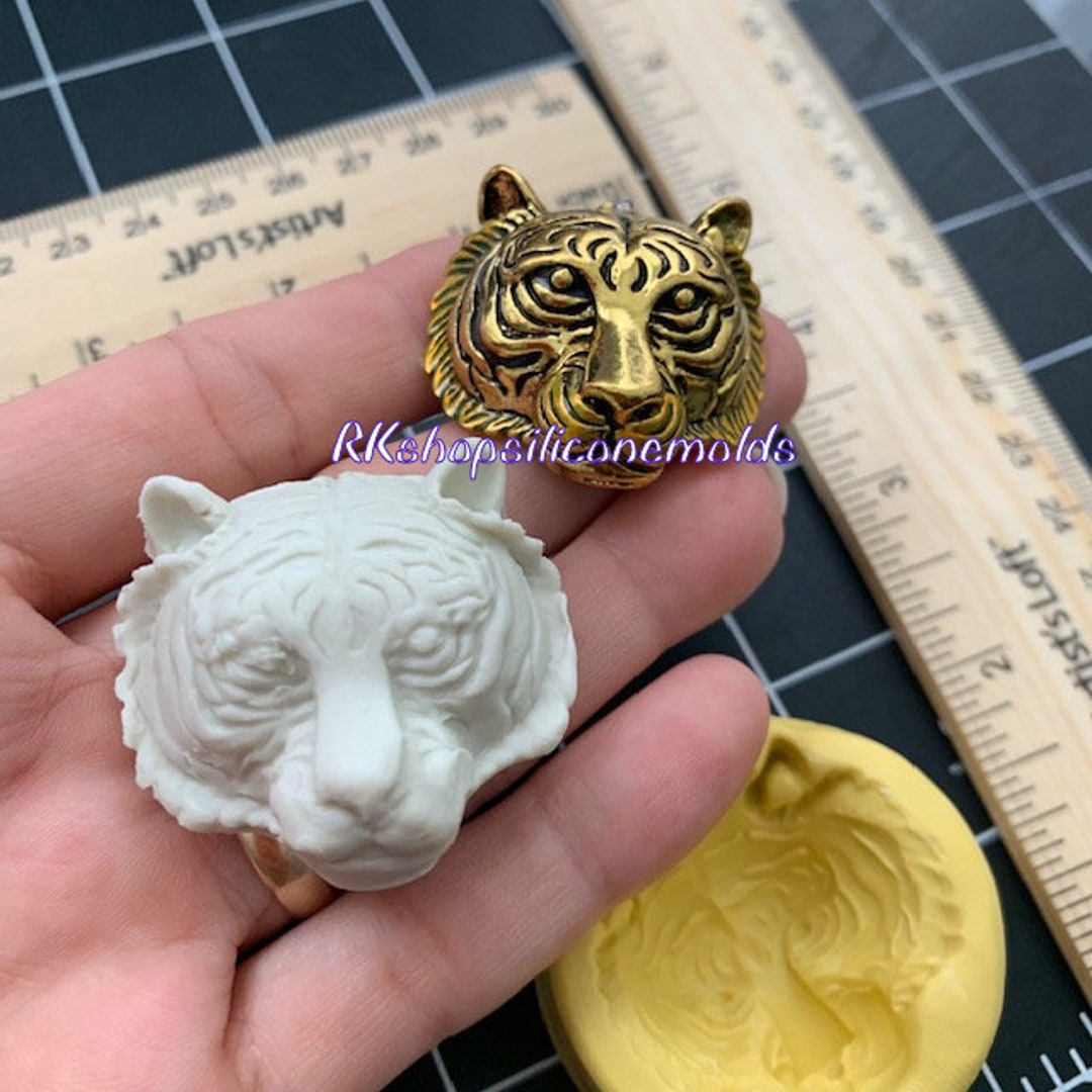 Tiger Head Silicone Mold for Fondant-resin-polymer Clay-candy-jewelry ...