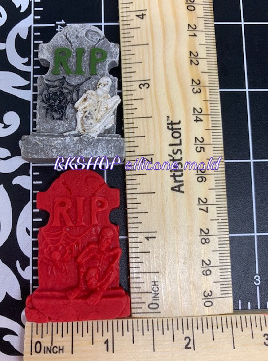 RIP Skull Tombstone Cemetery Headstone Halloween 2 Silicone - Etsy