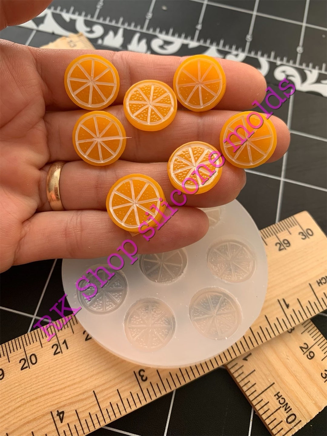 Tangerine-orange Fruit Slice Silicone Mold for Fondant-resin-polymer ...