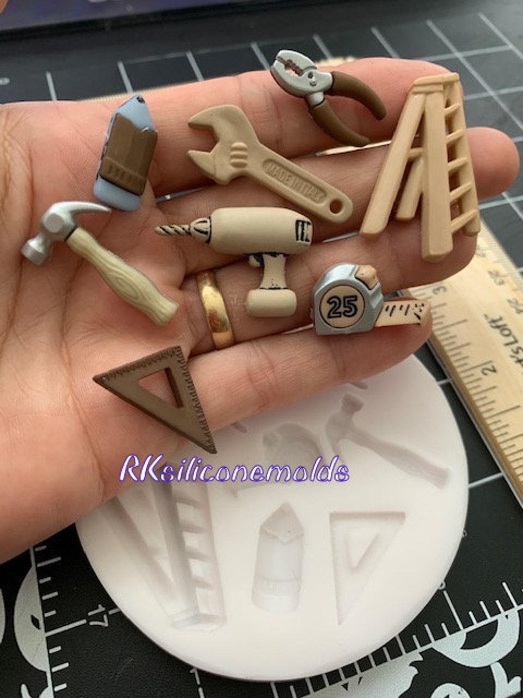Tools Silicone Mold Very Small Hammer-wrench-drill-pliers-ladder ...