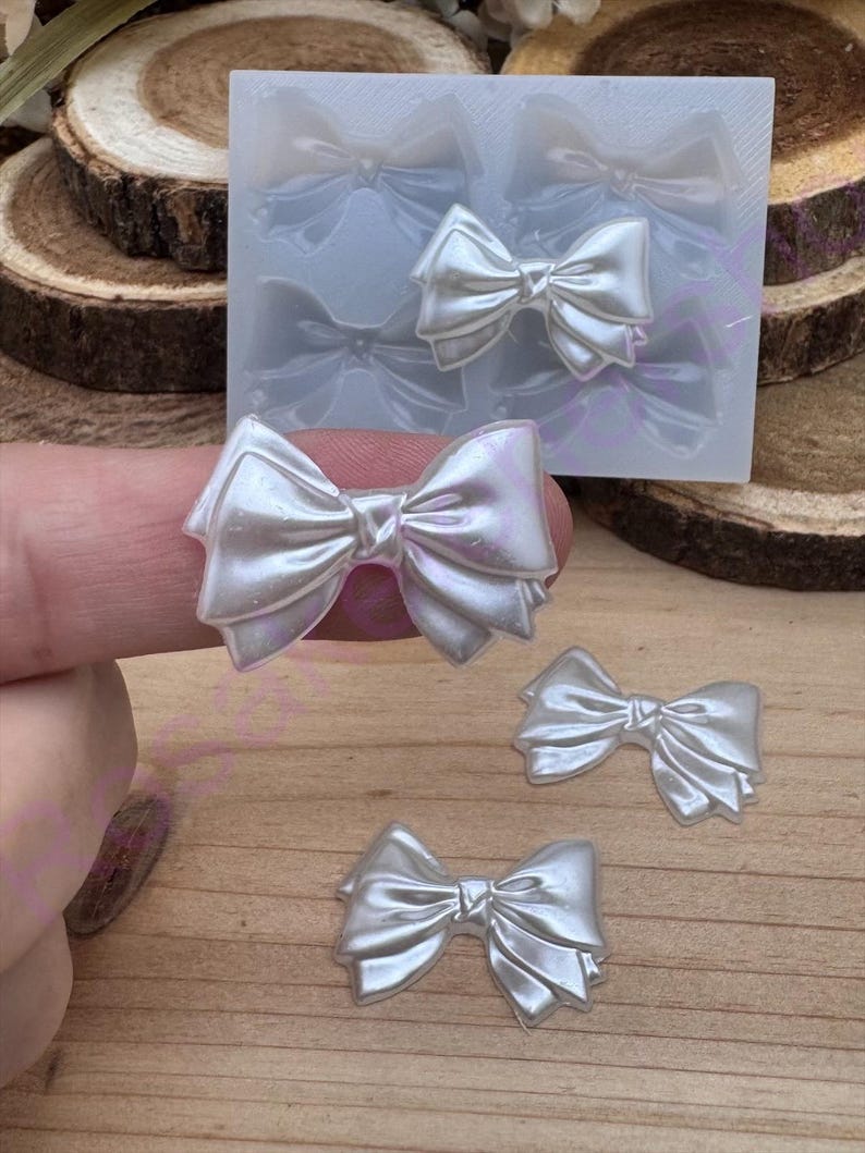 Shine Bows-hair Tie Handmade Silicone Mold for Fondant-resin-clay-candy ...