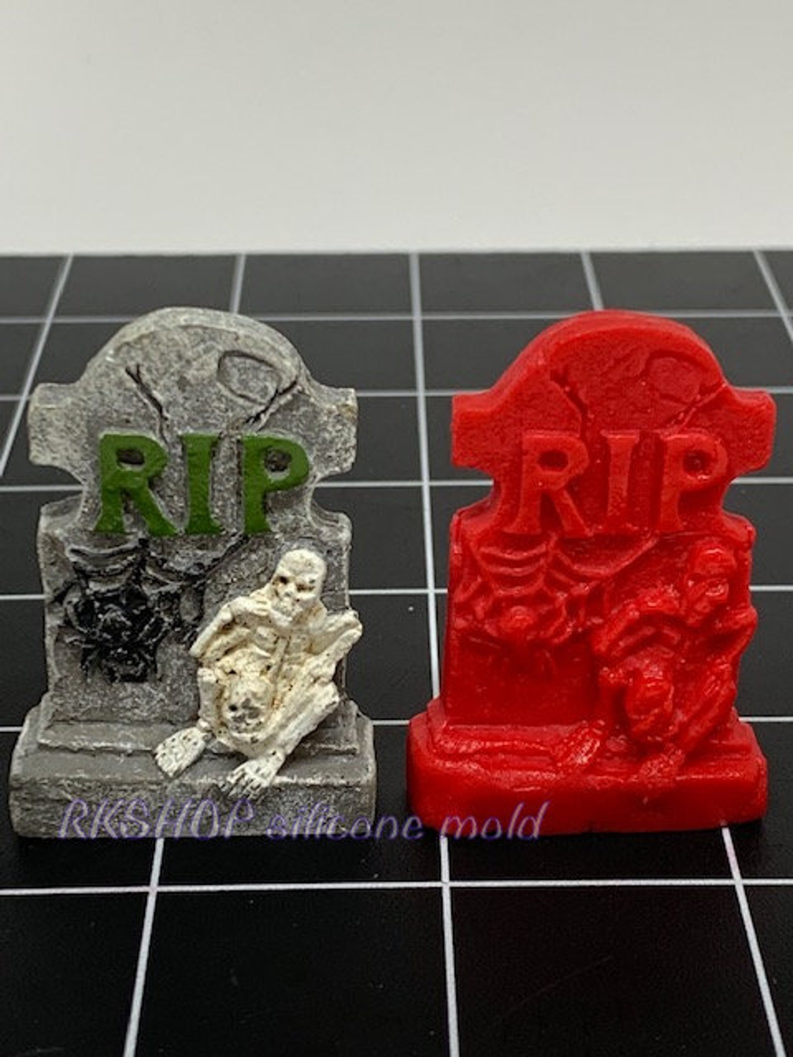 RIP Skull Tombstone Cemetery Headstone Halloween 2 Silicone - Etsy