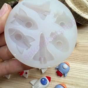 Mix of Spaceplane-rockets Ship Flat Back Silicone Mold for Fondant ...