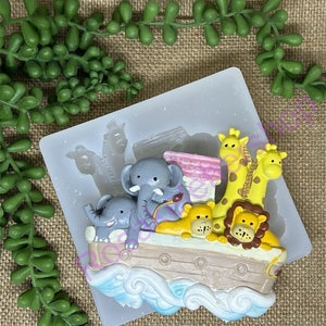 Noah Ark-animals on the Boat Handmade Silicone Mold-lion-tiger-elephant ...