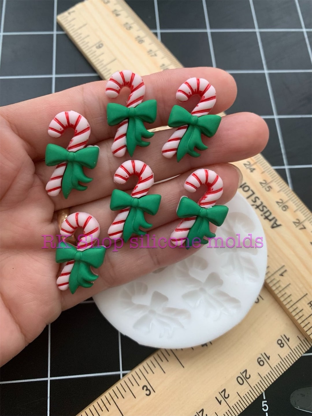 Candy Cane Silicone Mold Very Small for Christmas-fondant-resin-polymer ...