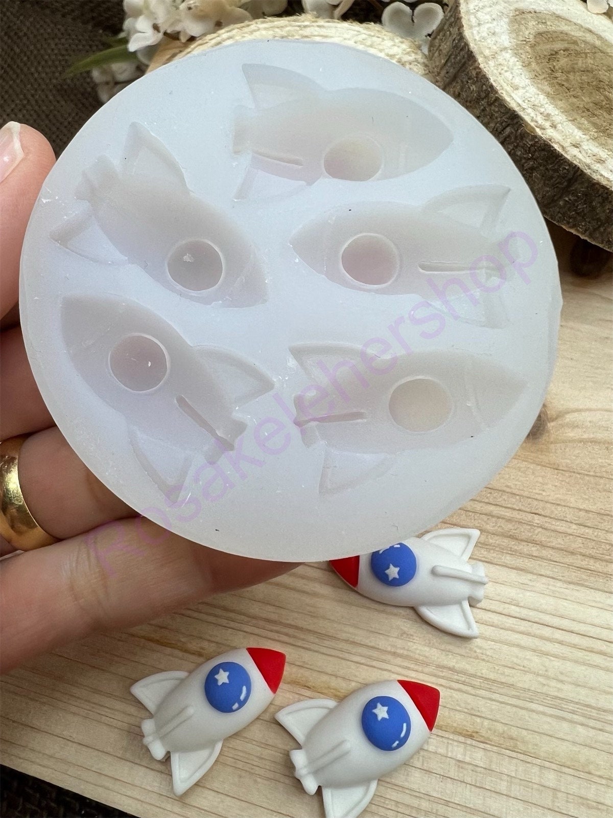 Earth Rocket-cartoon Astronaut Flat Back Silicone Mold for Fondant ...