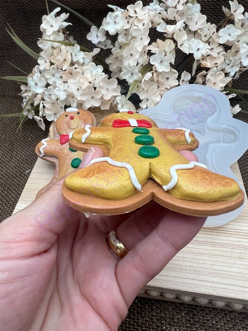 Gingerbread Man Handmade Silicone Mold for Christmas Ornaments-holidays ...