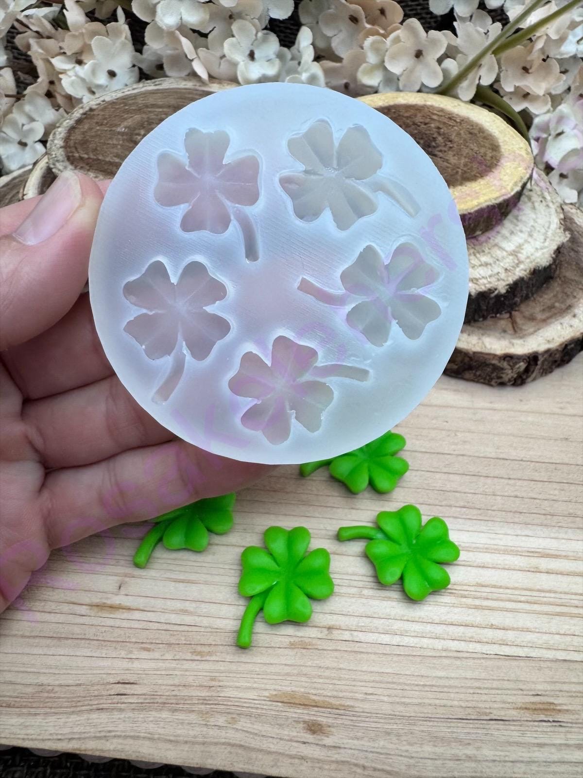 St Patrick's Day Shamrock Clover Leaves Handmade Silicone Mold #2 for ...