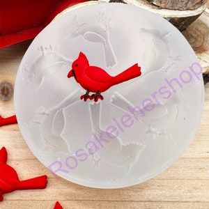 Cardinals Bird Silicone Mold (very Tiny-flat Black) for Fondant-resin ...