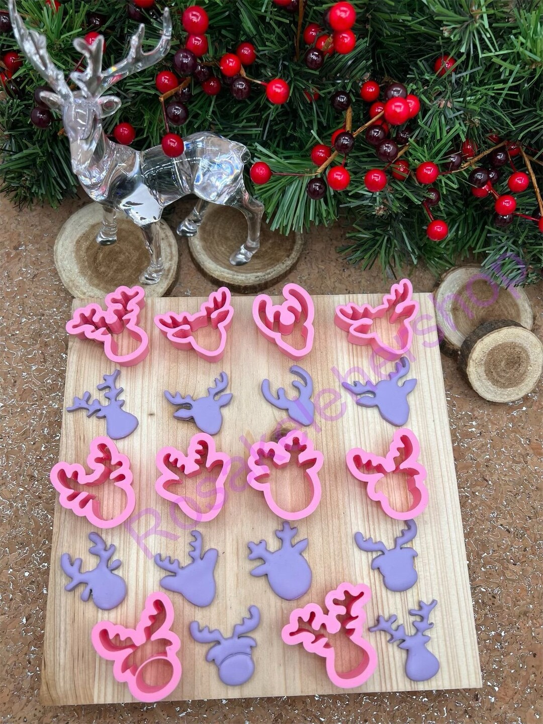 3D Printed REINDEER Clay-fondant Cutters-christmas Clay Cutters-jewelry ...