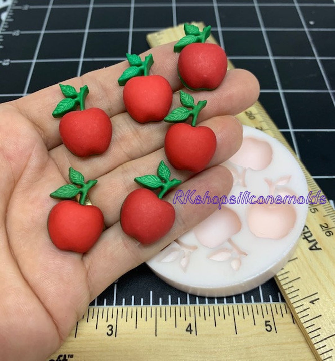 Apples Fruits-food Silicone Mold for Fondant-resin-polymer Clay-candy ...