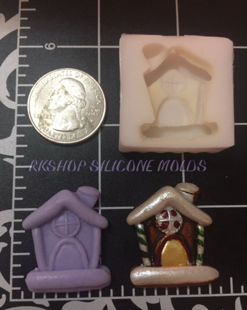 Gingerbread Tiny House Handmade Silicone Mold for Christmas Ornament-fondant-resin-crafts-clay ...