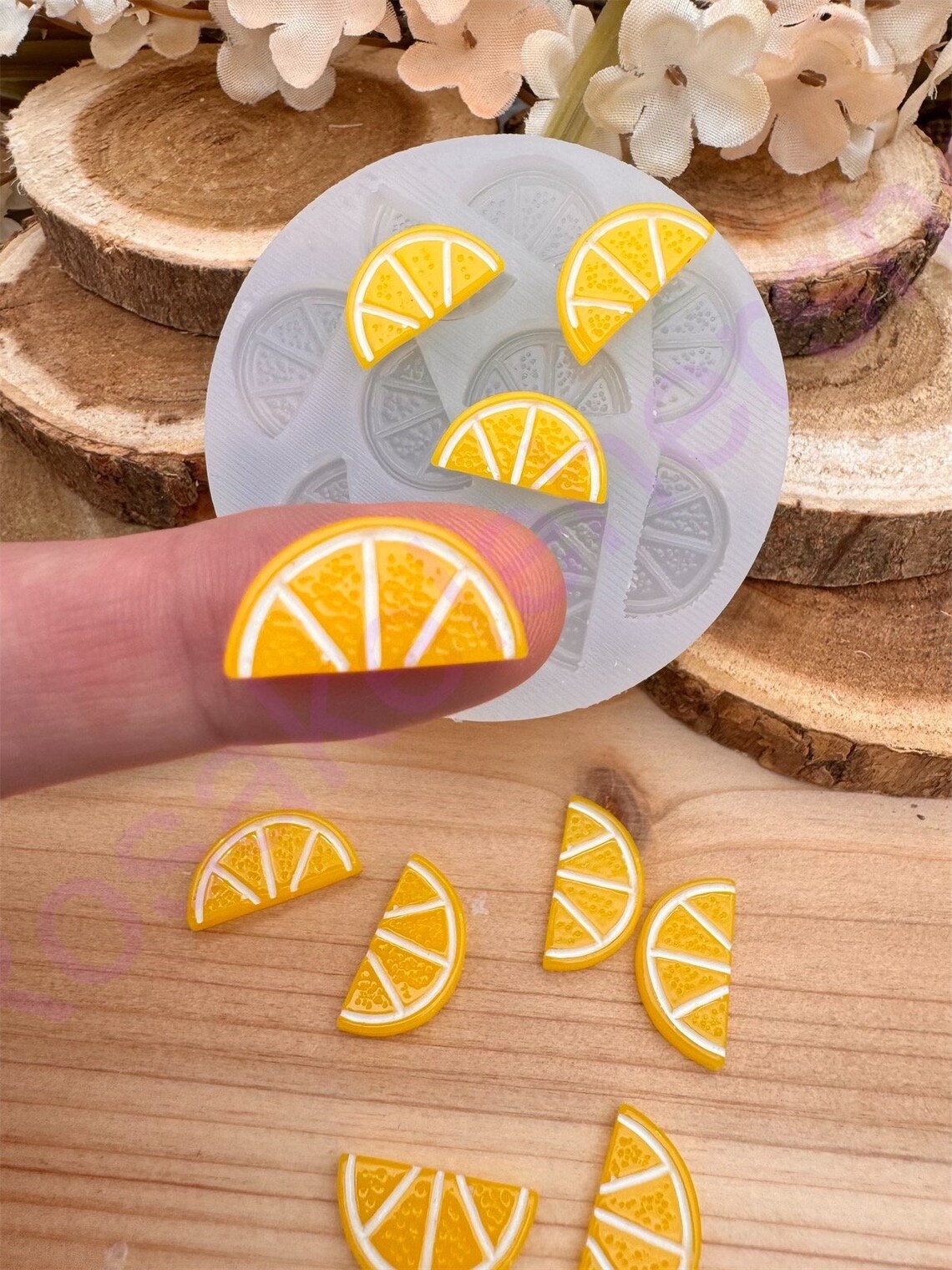 Half Tangerine-orange Fruit Slice Handmade Silicone Mold for Fondant ...