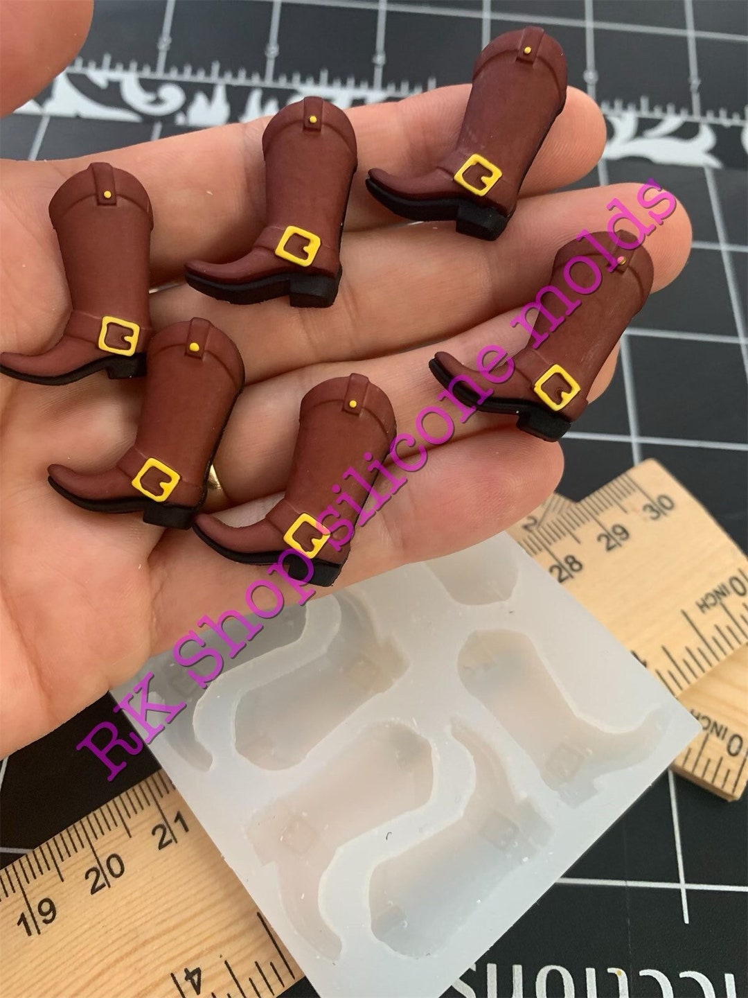 Western Boots-cowboy Shoes Silicone Mold for Fondant-resin-handcrafts ...