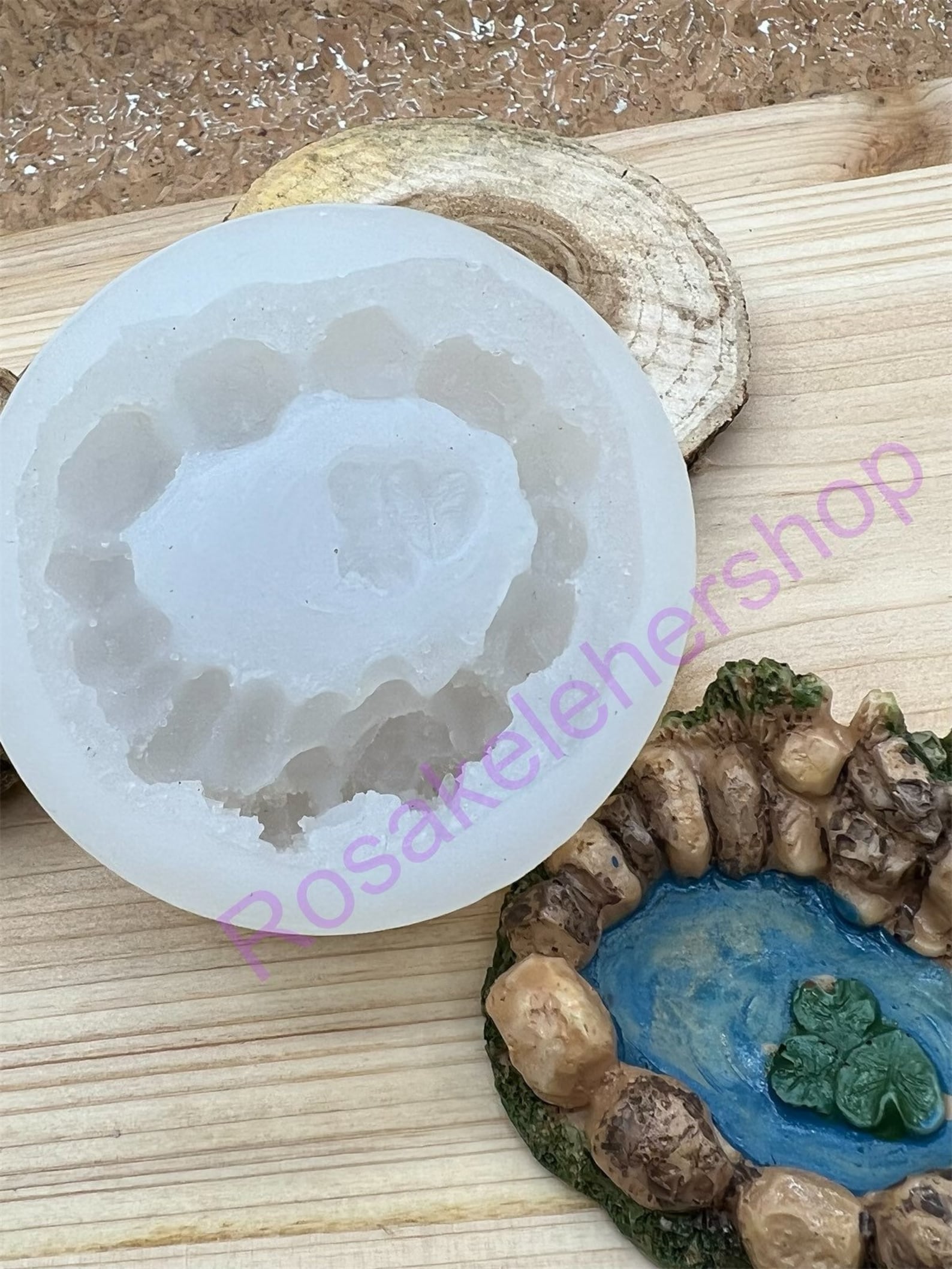 Miniature Lake-pond With Rocks-leaves Handmade Silicone Mold-fish Pond ...