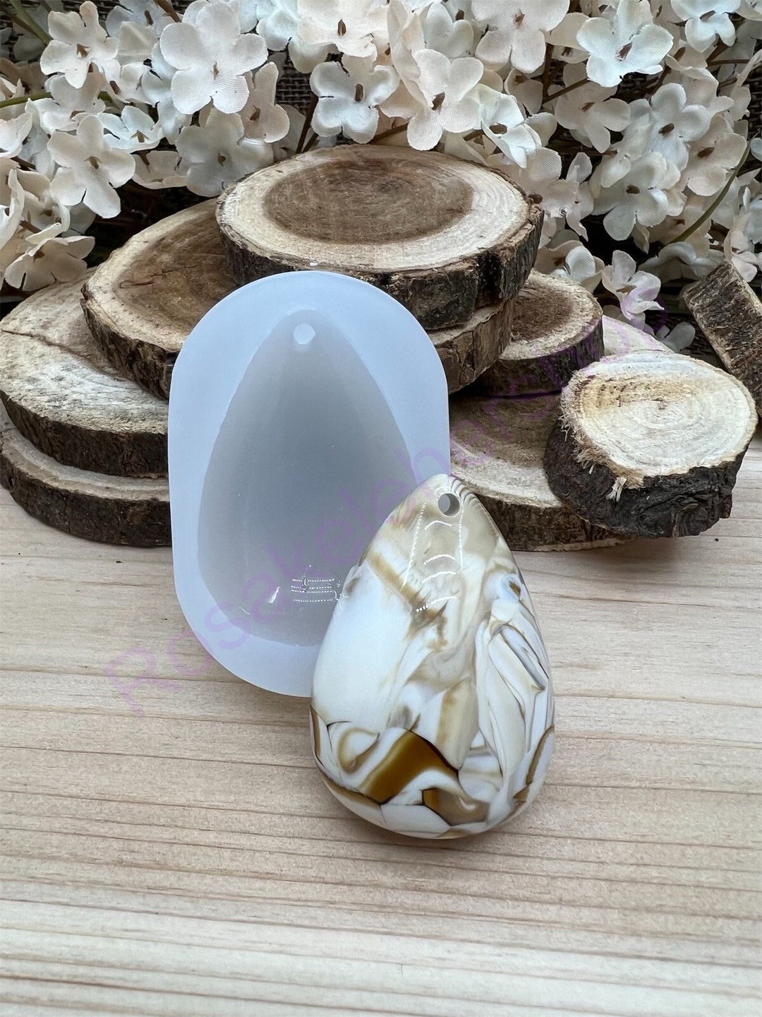 Teardrop Shiny Pendant Silicone Mold for Jewelry-resin-fondant ...